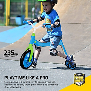 Swagtron K6 Toddler Scooter, Convertible 4-in-1 Ride-On Balance Trike & Training Bike for 3-5 Year Olds — ASTM F963 Certified (Blue)