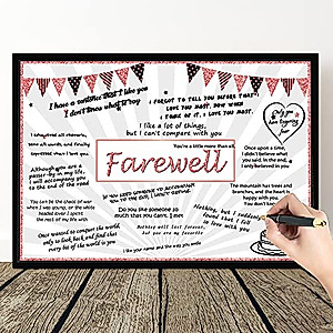 Farewell Party Decorations Goodbye Card Guest Book We Will Miss You Card Retired Party Supplies Going Away Gift for Coworker Men Women Adults (Black and Rose Gold)