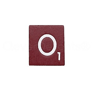 CleverDelights 100 Wood Letter Tiles - Maroon Color - Complete Set - Game Replacement Pieces