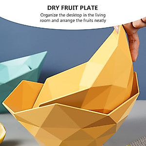 BESTonZON Modern Fruit Basket, European Fruit Bowl, Irregular Fruit Salad Plate Vegetable Snacks Serving Tray Candy Dessert Display Dish for Counters, Kitchen, Countertop, Home Decor, Yellow