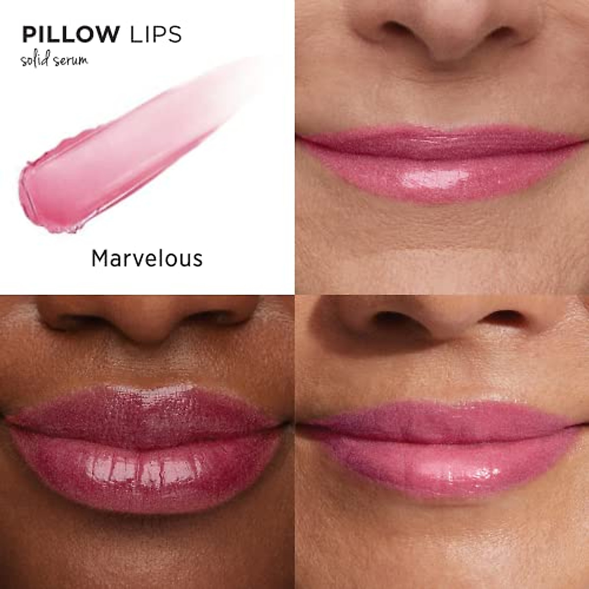 IT Cosmetics Pillow Lips Solid Serum Gloss, Marvelous - Lip Serum + Tinted Gloss - Instant Shine & Hydration - Adds a Natural Flush of Color - Collagen, Hyaluronic Acid & a Tri-Oil Complex - 0.07 oz