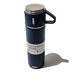 BT53 Stainless Steel 500 ML Vacuum Flask/Bottle/Thermos for Hot and Cold Drinks with Three Cups (Blue)