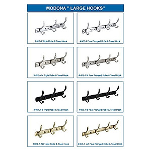 MODONA Large Triple Towel & Robe Hook – Rubbed Bronze