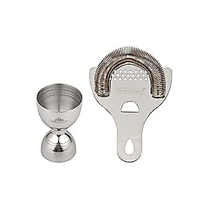 A Bar Above Bundle: 1oz/2oz Stainless Steel Bell Jigger and Stainless Steel Hawthorn Cocktail Strainer