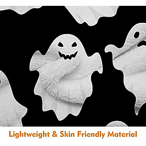Halloween Throw Blankets Funny Ghost Cute Halloween Spooky Black and White Throw Blanket Lightweight Cozy Flannel Blanket for Bedroom Living Rooms Couch Sofa Bed Home Decorations 40x50 Inch