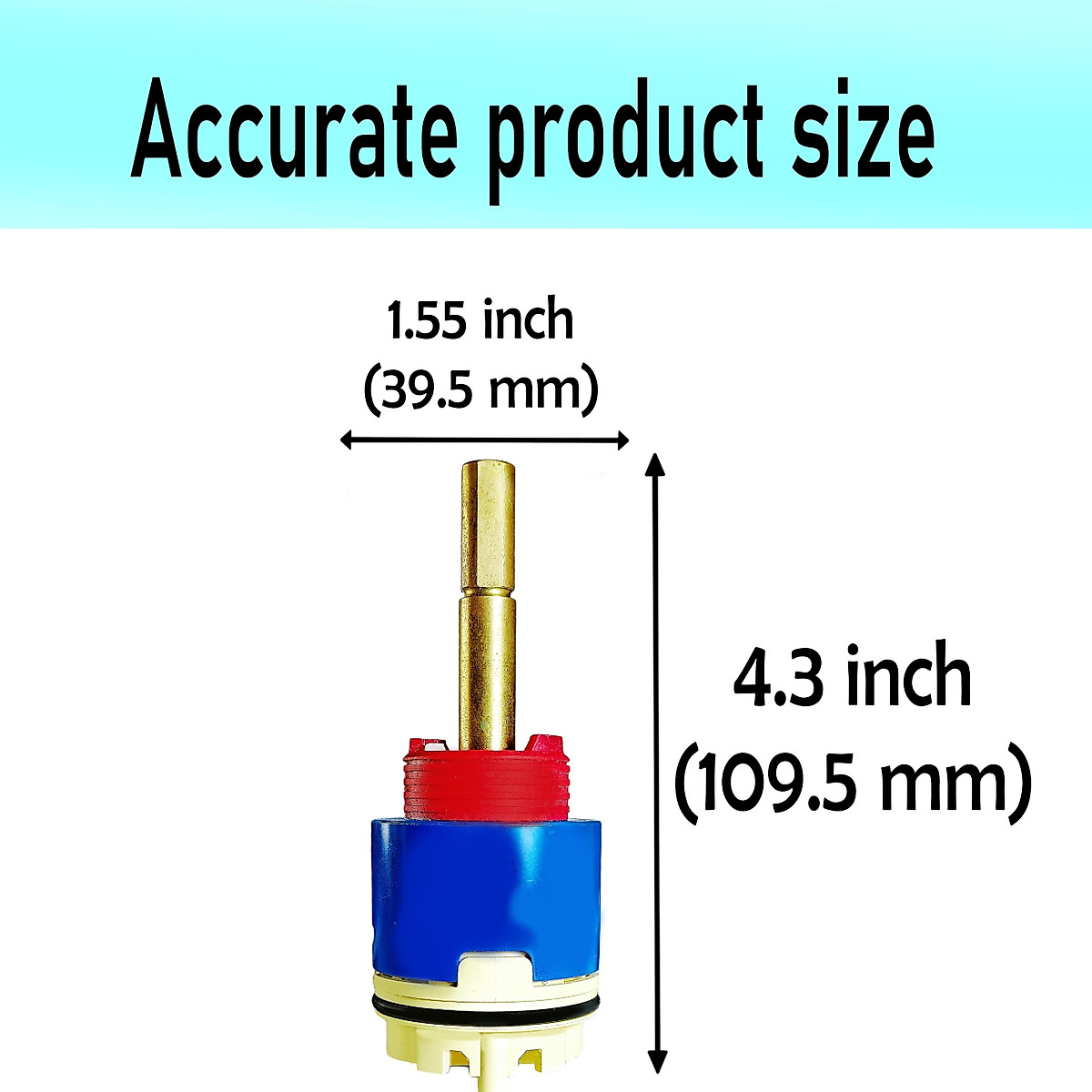 ALITZ 10670 Shower SINGLE LEVER Ceramic Pressure Balancing Cartridge,Replacement With Aqua source Glacier Bay Single Handle Faucets,Square Broach, blue, Brass,HL-40-4.25 Inch