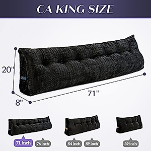 TerriTrophy Triangular Wedge Headboard Pillow Large Bolster Bed Rest Reading Pillow Backrest Positioning Support Bolster Cushion with Removable Cover
