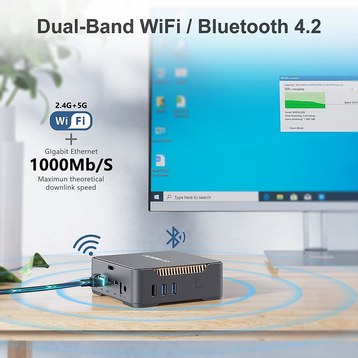 OUVISLITE Mini PC Window 11 Pro with Ιntel Celeron J4125 (Up to 2.7GHz), 8GB DDR4 128GB SSD Mini Computer Small Desktop PC Support 2TB Expansion, 4K HDMI, Triple Display, Dual WiFi, BT4.2, HTPC