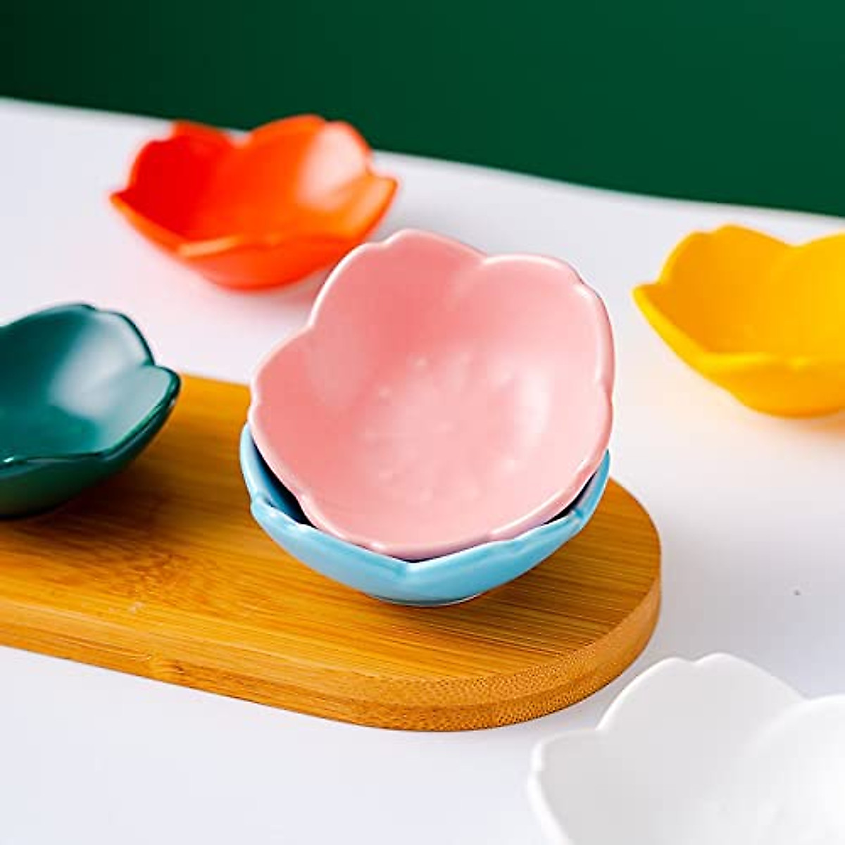 Seasoning dish Ceramic Sauce Bowl Mini Kitchen Utensils Dip Bowl Trinket Seasoning Plate For Ice Cream Fruit Sala Kitchen Tableware Tapas Trays (Color : B) (G)