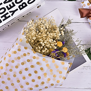 Ueerdand 105 Sheets Gold Tissue Paper, Christmas Metallic Gift Wrapping Paper Bulk for New Year Gift Bags, Birthday, Graduation, DIY Shipping Crafts, 20 Inch x 12 Inch