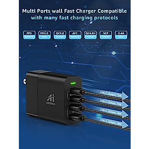 USB C Charger, 75Ｗ iPhone Fast Charger Block, Dual PD3.0 & QC3.0 Super Fast Wall Charger, PPS Type c Charger Fast Charging,Travel Power Adapter Compatible MacBook Pro/Air/iPad/iPhone14/Galaxy S22/S21