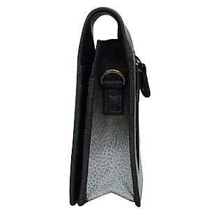 Anna by Anuschka Women’s Hand-Painted Genuine Leather Two Fold Wallet On a String - Two Cats Grey