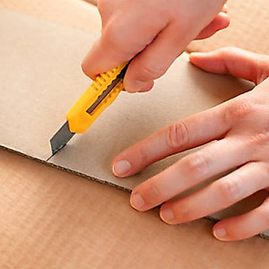 25MM Heavy Duty Utility Knife, Box Cutter SK-5 Retract Blades, Snap-Off Cutters with Rubber Grip for Cardboard, Boxes, DIY Crafts (20-Pack Replacement Blades)