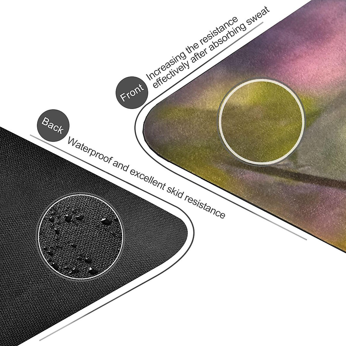 GOODOLD Butterfly and Pink Flower Yoga Mat, 71 x 26 Inch Non-slip Yoga Mats Folding Travel Exercise Mat Indoor Outdoor Gym Pilates with Storage Bag for Women Men