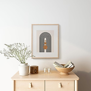 TONES FRAME DESIGN 11x14 Natural Wood Frame with 8x10 Mat, Solid Wood Venner Finish Picture Frame, and Plexiglass Front for Poster Gallery Wall Home Decor