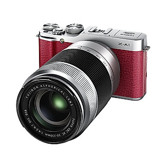 FUJIFILM-Less Digital Camera Mirror Single-Lens X-A1 Double Zoom Lens kit Red F X-A1R / 1650 / 50230KIT [International Version, No Warranty]