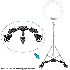 Neewer Photography Tripod Dolly, Heavy Duty with Larger 3-inch Rubber Wheels, Adjustable Leg Mounts and Carry Bag for Tripods, Light Stands for Photo Video Lighting, Load up to 50 pounds