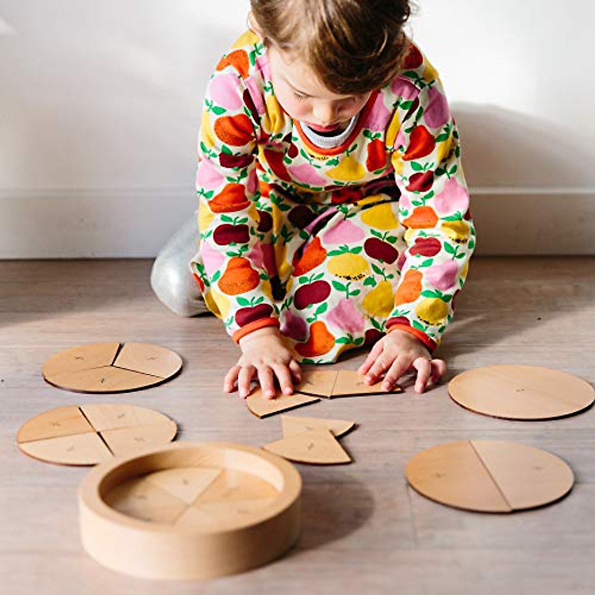 THE FRECKLED FROG Learning Fractions - Set of 55 - Math Manipulatives - Fraction Circles with 10 Values - Teach Equivalents and Parts to Whole