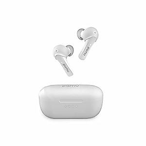Padmate Bluetooth Headphones True Wireless Earbuds with 4 Mics CVC8.0 Noise Cancelling Earphones with Charging Case in-Ear Headset Touch Control Sport TWS 30H Playback Waterproof IPX6 Pamu T6C White