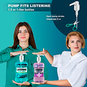 Pump Dispenser, Made to Fit Listerine 1.5 or 1 Liter Bottles [Package Includes 1 Pump]