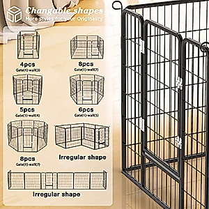 PUKAMI Dog Fence for Dogs, 8/16 Panels 24/32/40 Height x32 inch Width,Portable Dog Playpen Puppy Playpen for Small Medium Dog Exercise Pen for Indoor Outdoor,Pet Playpen Fence for Yard,RV,Camping