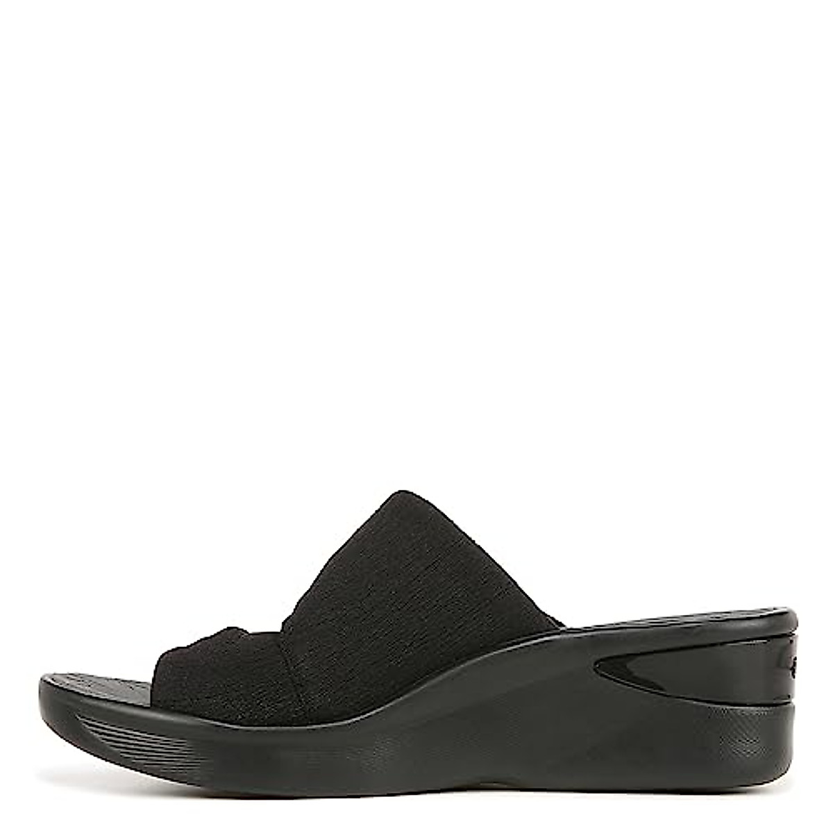 BZees Womens Smile More Slide Sandal, Black, 8.5 US