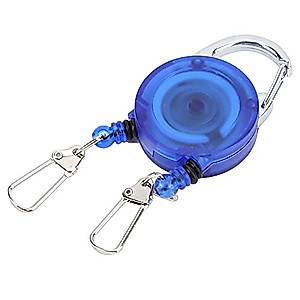 SALUTUY Retractable Steel Wire Retractor, Fly Fishing Double Retractor 48cm Fly Fishing Tools Portable Independent Fixation for Camping for Fishing