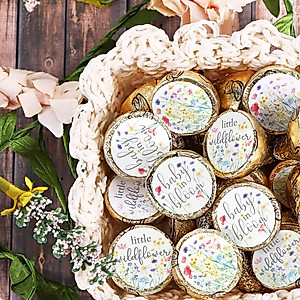 Little Wildflower Baby Shower Chocolate Kisses Candy Stickers, Baby in Bloom Decorations, She's a Wildflower Party Favor Stickers, It's a Girl Spring and Summer - 180 Count