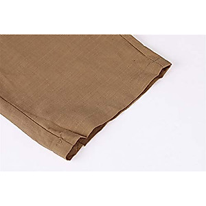 Enjoybuy Men Linen Drawstring Pants Beach Golf Elastic Waist Spring Long Casual Loose Summer Yoga Cotton Jogger Trousers 1