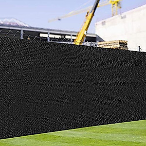 longdafei 6ft x 50ft Heavy Duty Privacy Screen Fence, Fencing Mesh Cover for Patio Pool Garden Backyard Mesh Screen, Black