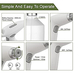 Electric Spray Bottle, LAWNFUL Plant Spray 0.26 Gallon with Adjustable Nozzle for Garden, Indoor and Outdoor Plant, Also Works as Automatic Sprayer Mister