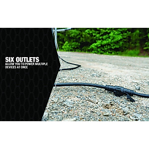 Southwire 65039101 12/3 50-Ft. Generator Power Cord, Black 6-Outlet