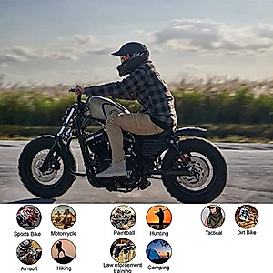 LOMENG Motorcycle Riding Pants Motorbike Motocross Cycling Jeans Safety CE Knee Hip Removable Armored All Seasons for Men Khaki 30