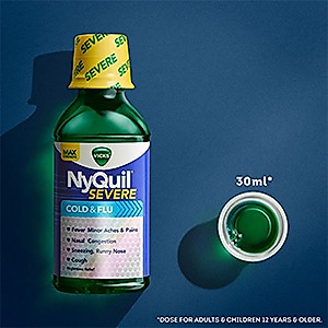 Vicks NyQuil Cough Cold and Flu Nighttime Relief (Severe Original, 3 PK)