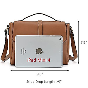 Ladies Designer Purses Cross Body Handbags Trendy Bags for Women Shoulder Bags (Brown)