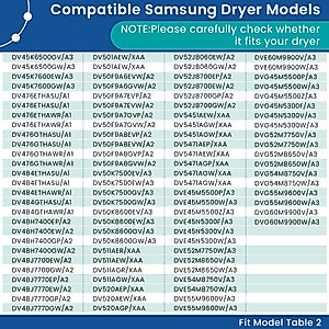 Lapert Dryer Motor Compatible with samsung DV42H5200EP/A3 DV42H5200EW/A3 DV42H5200GF/A3 DV42H5200GP/A3 DV42H5200GW/A3 DV42H5400GF/A3 DV42H5400EF/A3 DV42H5400EW/A3 DV42H5400GW/A3 DV42H5600EP/A3 Dryer