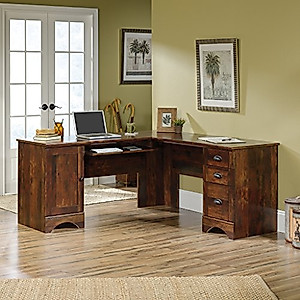 Sauder Harbor View Corner Computer Desk, Curado Cherry finish
