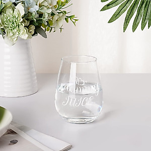 Gtmileo Mother's Day Gift - Funny Mommy Juice Wine Glass 15Oz, Mom Stemless Wine Glass Gift for Mama, Mommy, New Mom, Wife, Unique Gift Idea for Mother's Day Mom's Birthday Christmas from Kids Husband