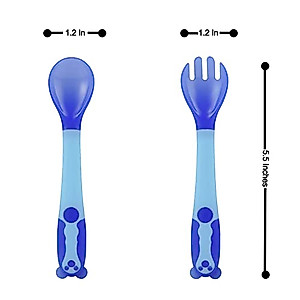 PandaEar Baby Bendable Utensils Spoons| Training Learning Feeding for Kids Toddlers Children and Infants| BPA Free 3 Sets| Great Gift Set | Easy Grip Fork Tableware