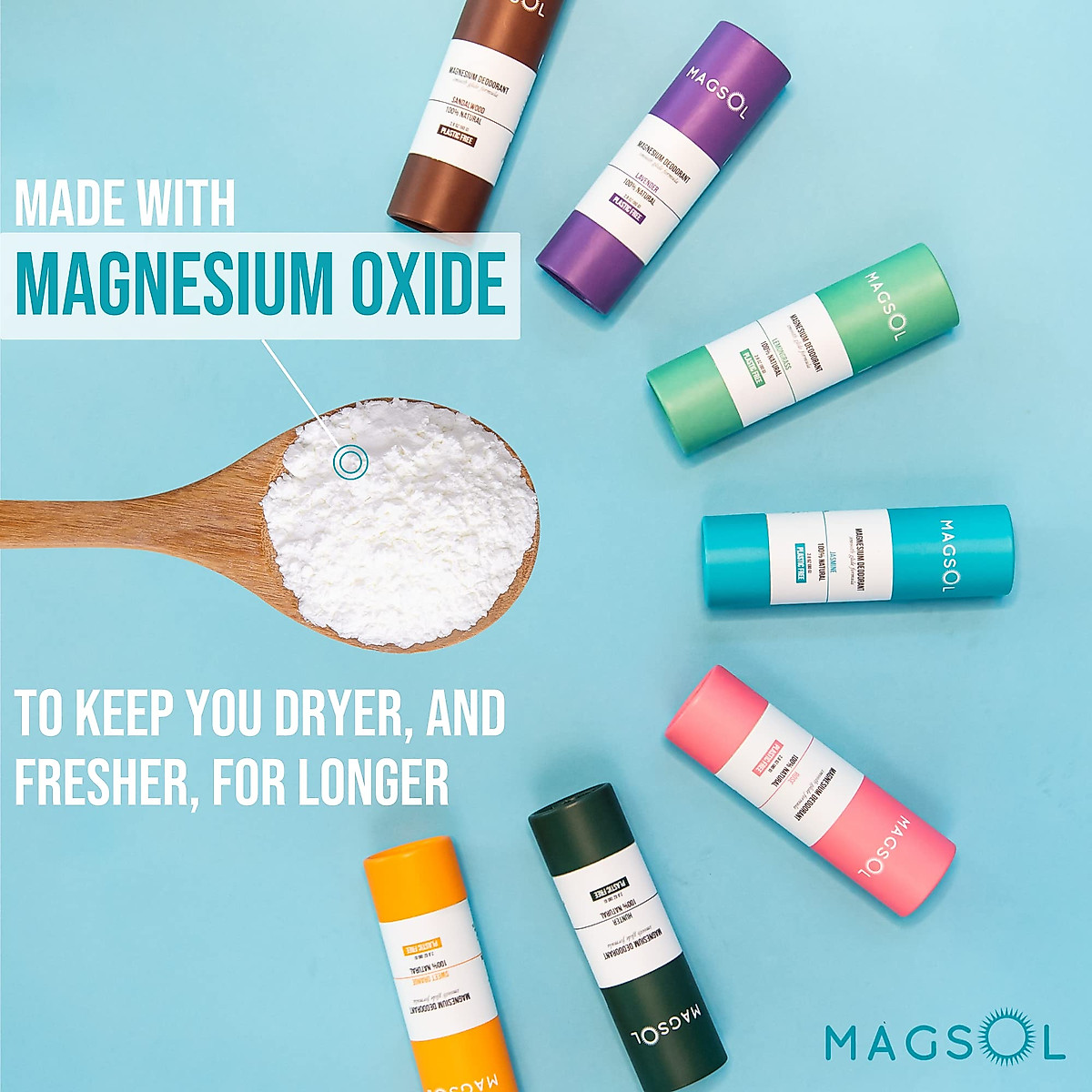 MAGSOL Natural Deodorant for Men & Women - Perfect for Ultra Sensitive Skin, Aluminum Free Deodorant for Men, Aluminum Free Deodorant for Women, Baking Soda Free (Sandalwood)