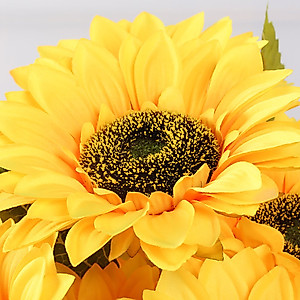 AmyHomie Artificial Flowers, Artificial Sunflower Bouquets, Fake Flowers for Baby Shower Home Decoration Wedding Decor, Bride Holding Flowers,DIY Garden Craft Art Decor