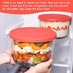 PUREKRA 1 Pack Silicone Lid for Anchor Hocking Footed Glass Trifle Bowl & Shallow Trifle Bowl （104 Oz / 3-Quart), Dishwasher And Microwave Safe (Bowl not included)