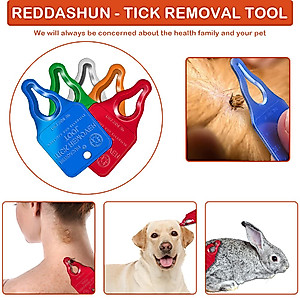 Rendasun Remover Tool, Quick and Safe, and Reliable Suitable for Pets, Animals, and Humans, Essential Remover Tool for Portable Outdoor Living (5 Pack Orange Red Blue Green Silver)