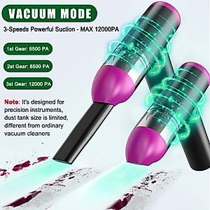 Compressed Air Duster & Vacuum,100000RPM Electric Keyboard Cleaner for Office Computer Replace Canned Air Blower, Cordless Duster Can with 7800mAh Rechargeable