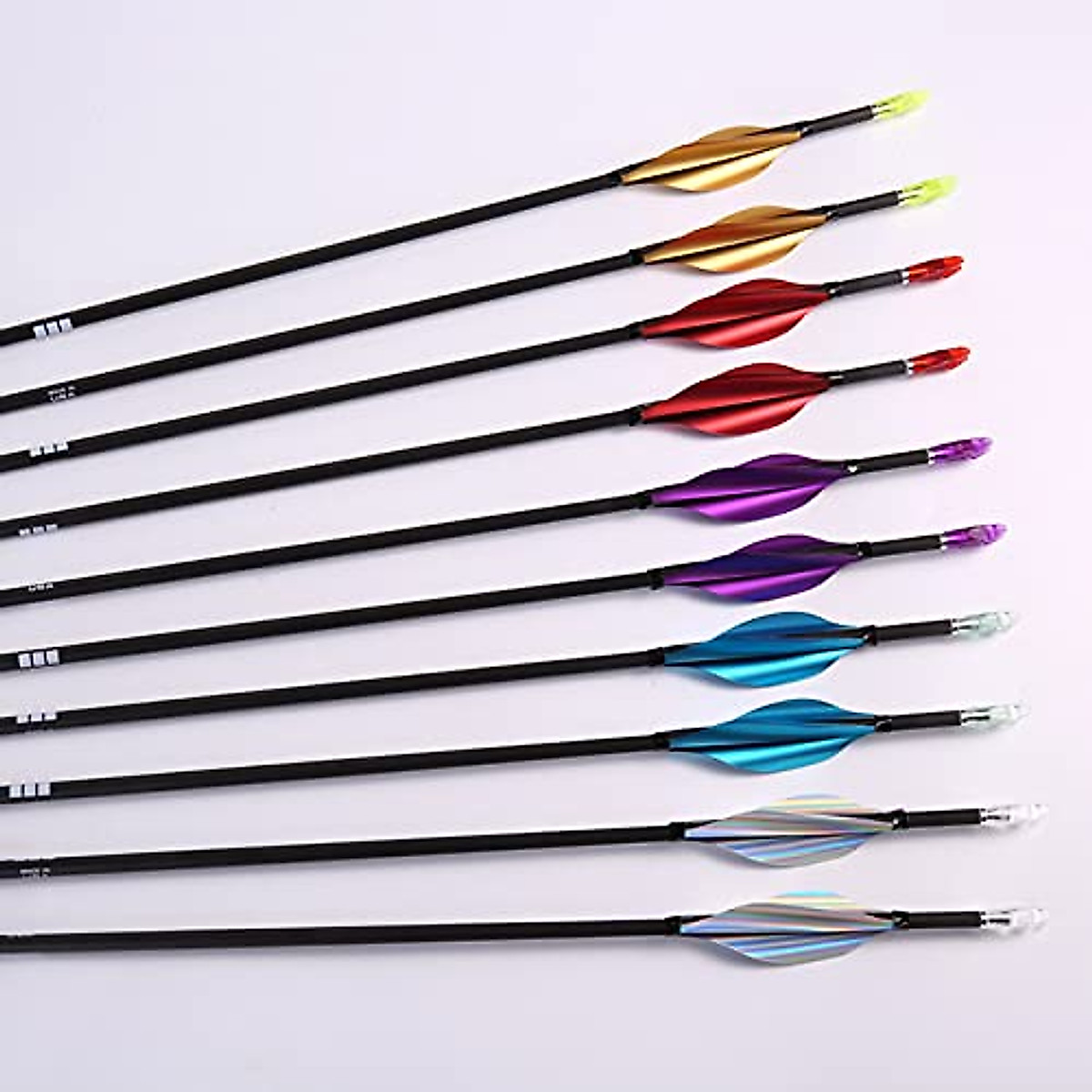 BICASTER Spin Vanes 2inch LH/RH Arrow Vanes Fletches - 50pcs (Right Handed, Colorful Silver)