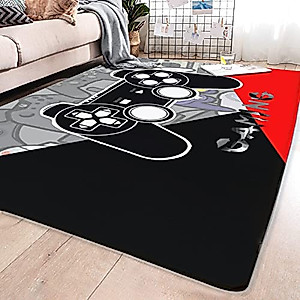 3D Gamer Carpet Decor Large Game Area Rugs Game Printed Living Room Mat Bedroom Controller Player Boys Gifts Home Non-Slip Crystal Floor Polyester Mat 59x79inches
