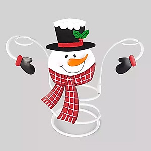 Darzheoy Christmas Holiday Wine Bottle Glass Holders, Snowman Santa Claus Gnome Organizer Rack, Christmas Home Decor Kitchen Storage Bar, Wine Cellar, Cabinet, Pantry,Rack Bar (Snowman)