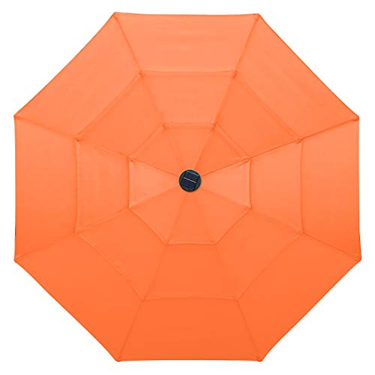 ABCCANOPY Solar Led Patio Umbrellas 3-Tiers 9FT (Orange)