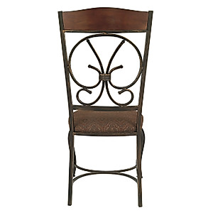 Signature Design by Ashley Glambrey Old World Dining Chair with Cushion, 4 Count,, 23.5"D x 19.75"W x 40.5"H, Brown