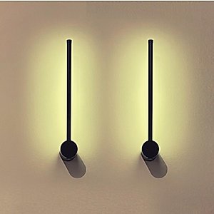 Bulbly Modern Cordless Wall Sconce Set of Two | Modern Dimmable LED Black Wall Lamps for Living Room & Bedroom Decor | USB Rechargeable Wall Light